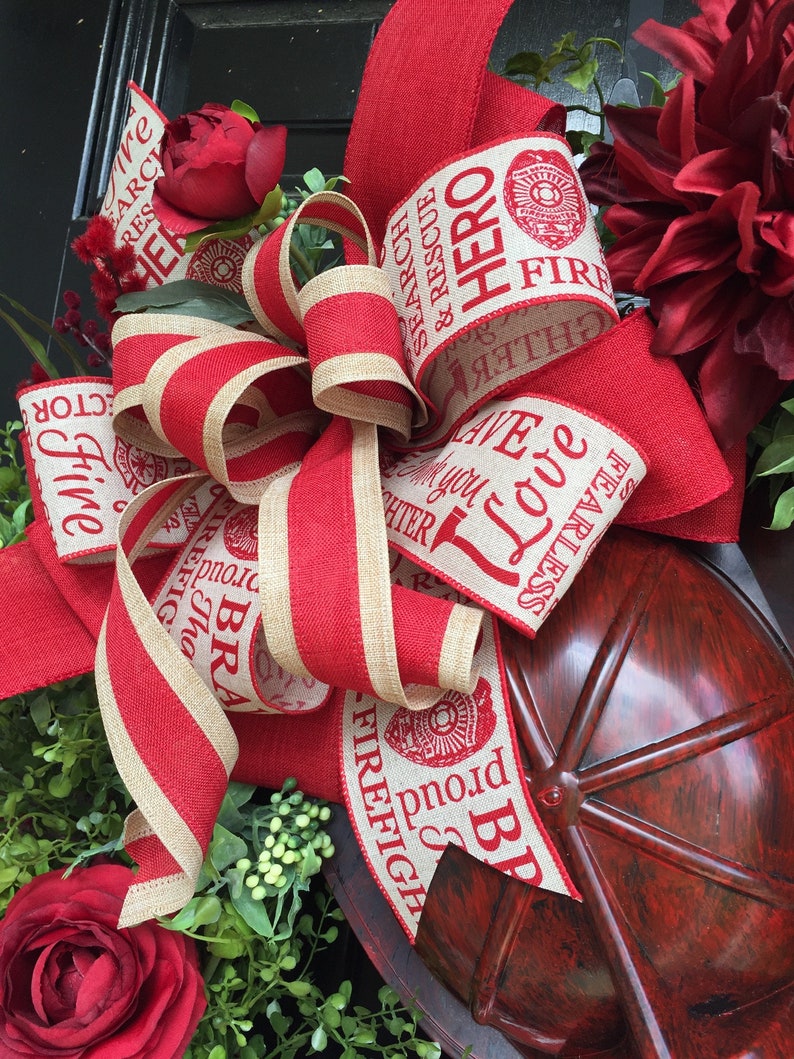 Fireman Wreath, Red Wreath, First Responder Wreath, Firerfighter Wreath ...