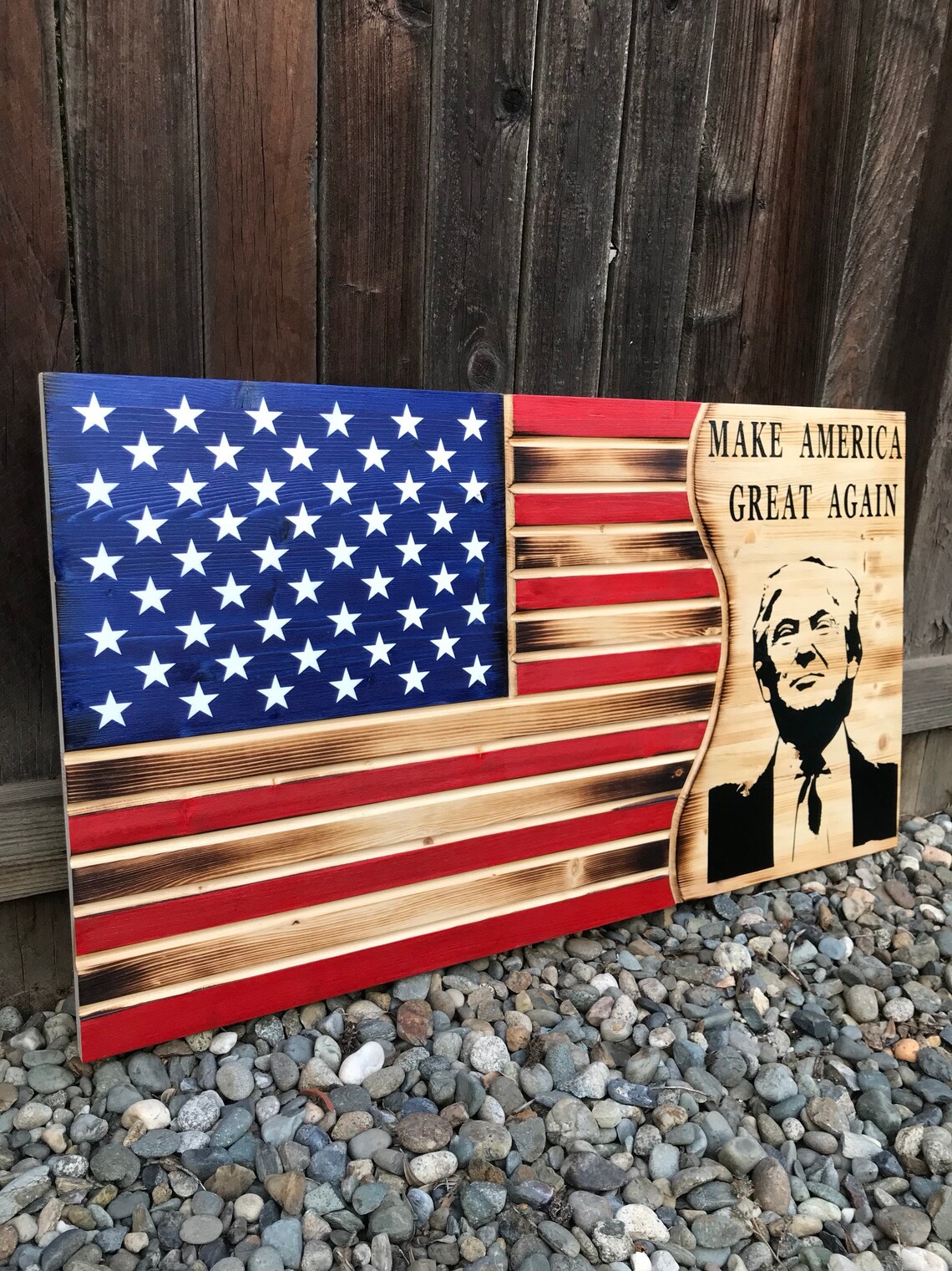 Trump Flag Wood Flag Home Decore Rustic Maga - Etsy