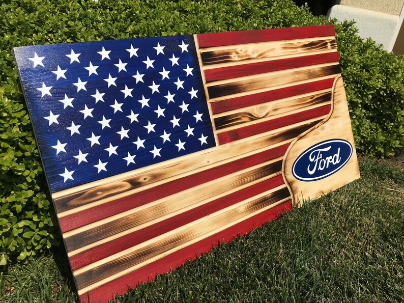 Wood Flag Ford Flag Home Decor - Etsy