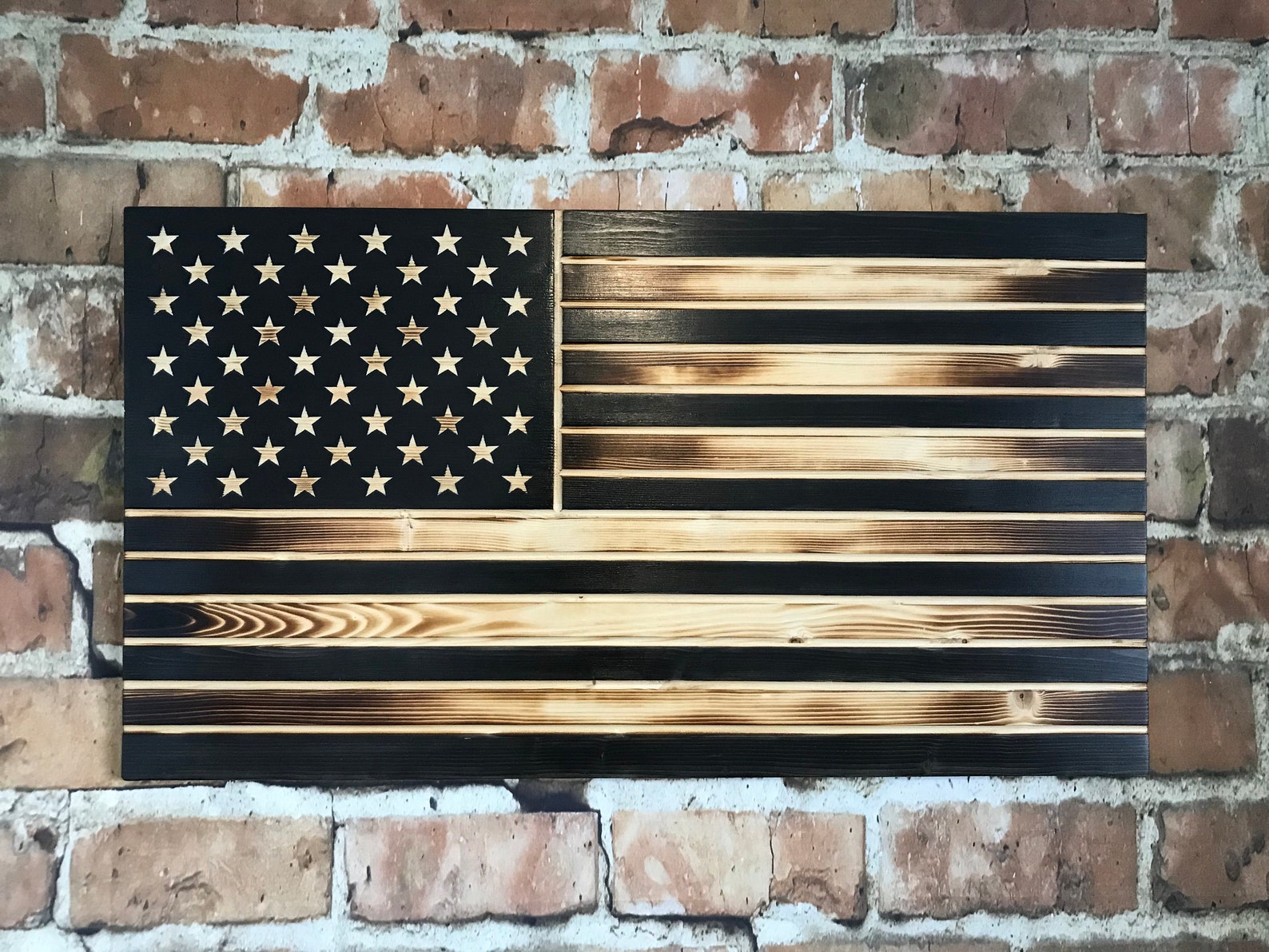 20x36 Wood Stars Flag - Etsy