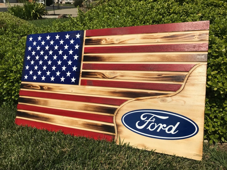Wood Flag Ford Flag Home Decor - Etsy