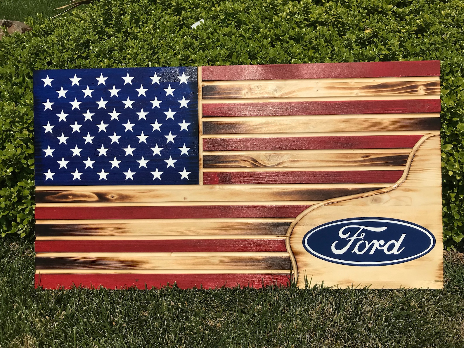 Wood Flag Ford Flag Home Decor - Etsy