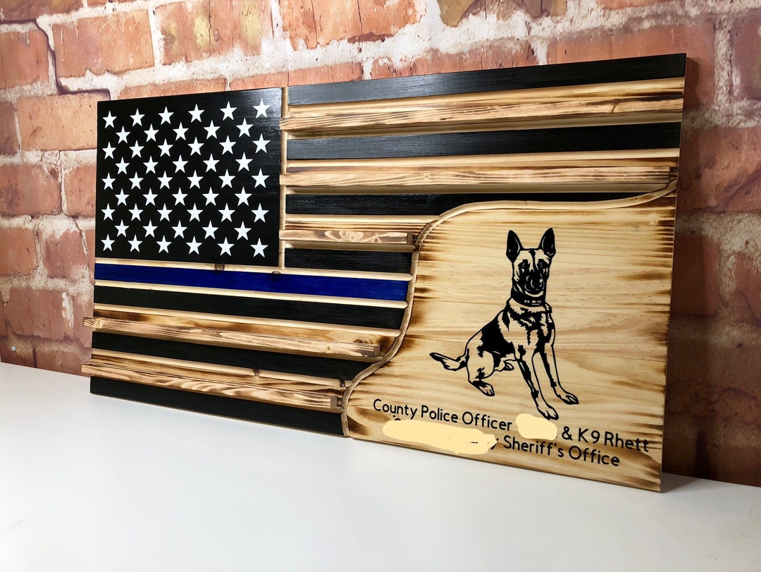Thing Blue Line Flag | Custom K9 Flag | Challenge Coin Holder | - Etsy