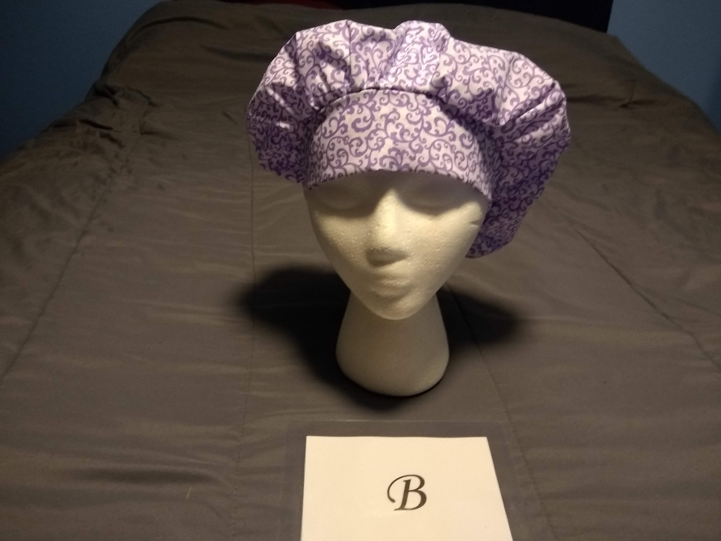 Bouffant Style Scrub Cap. Purple on White Pattern - Etsy