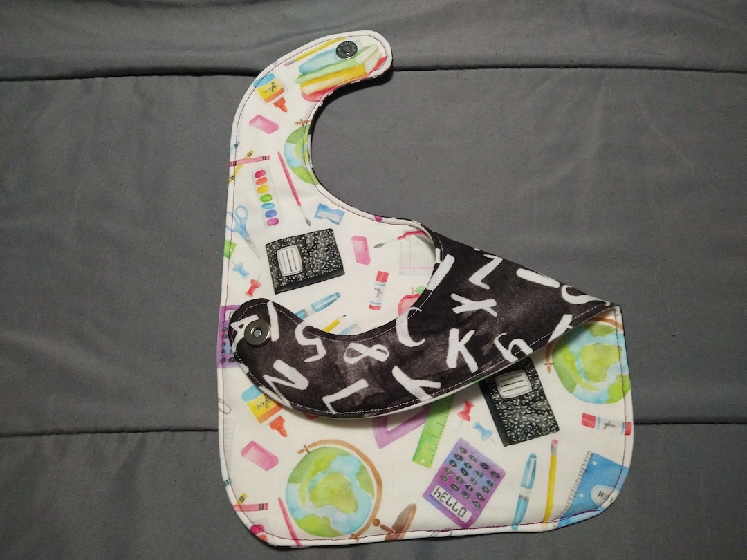 Large Reversible Cotton Baby/toddler Bib With Inner Absorbent Cotton ...