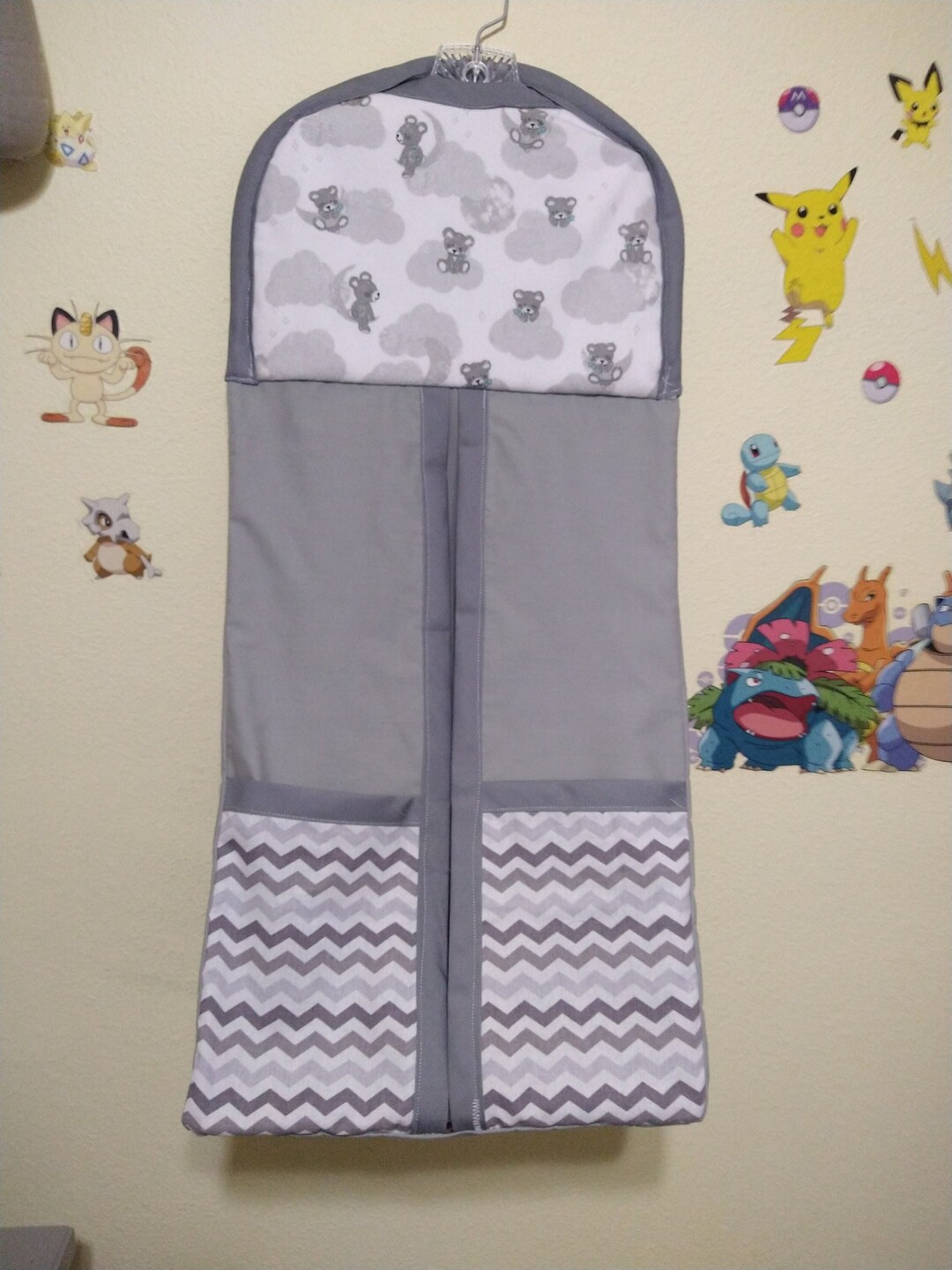 Hanging Diaper Holder, Diaper Organizer, Towel or Blanket Holder. Bears ...