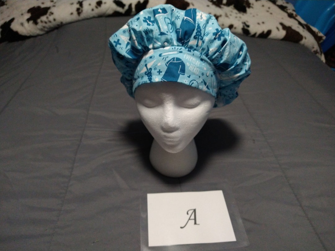 Bouffant Style Scrub Cap. Healthcare Heros. - Etsy