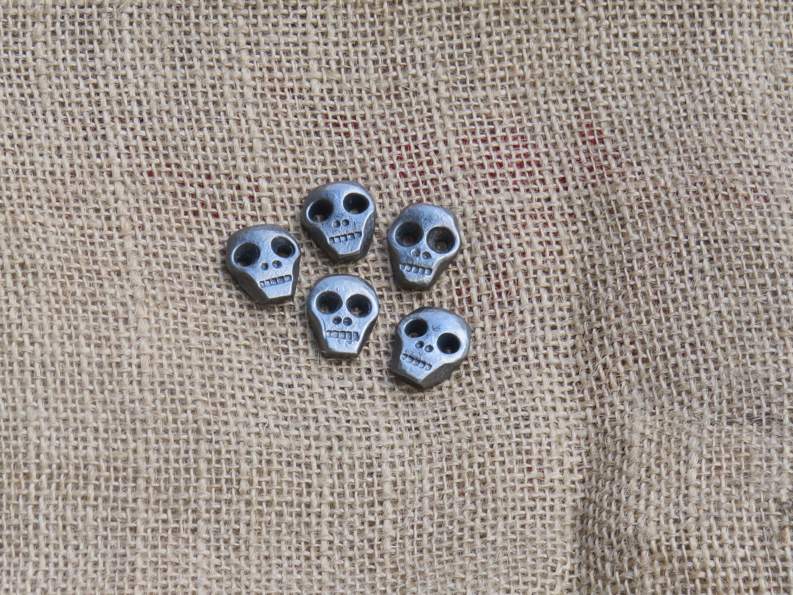 5 Buttons Skull Buttons Forged Skull Blacksmith Made | Etsy