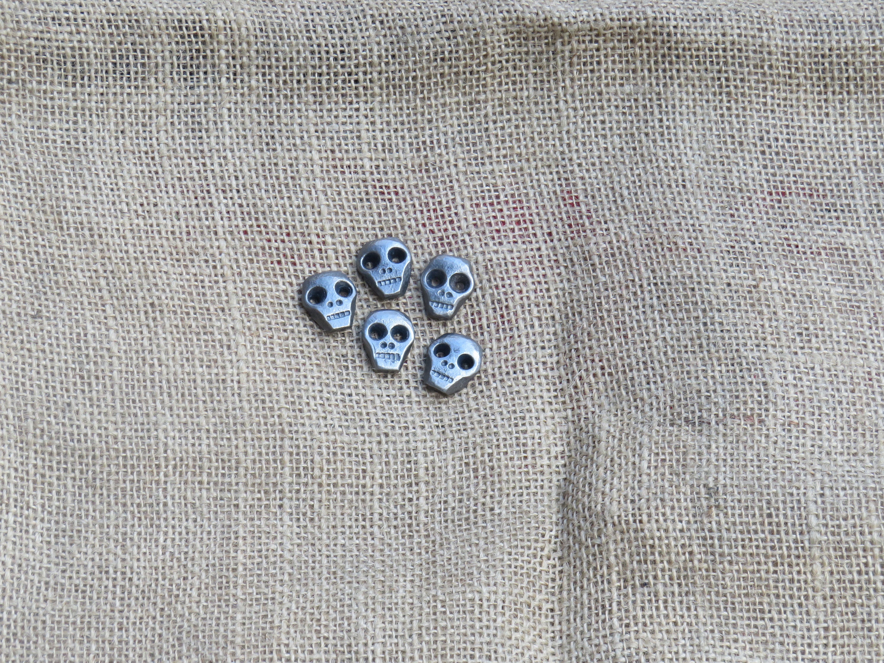 5 Buttons Skull Buttons Forged Skull Blacksmith Made | Etsy