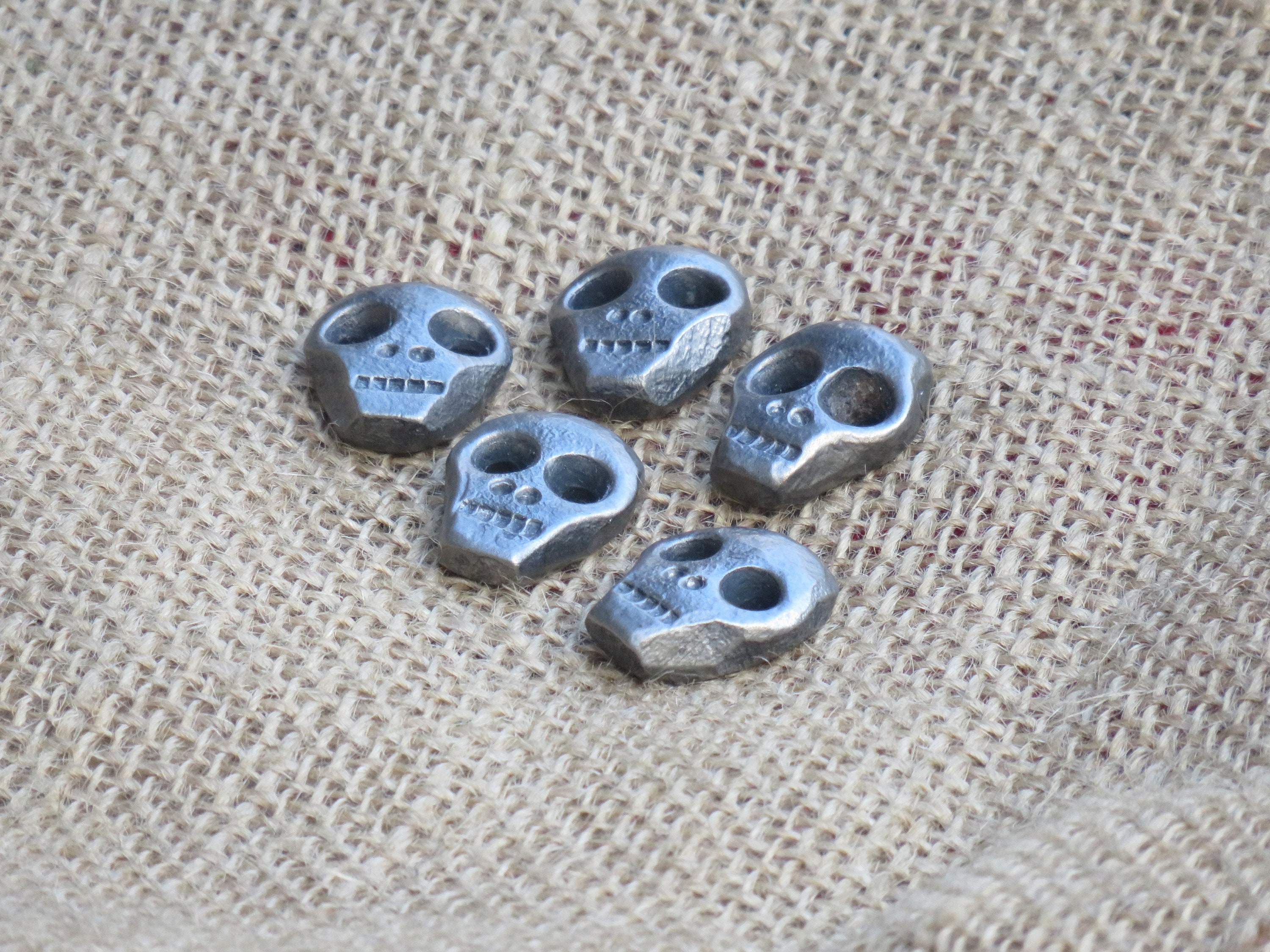 5 Buttons Skull Buttons Forged Skull Blacksmith Made | Etsy