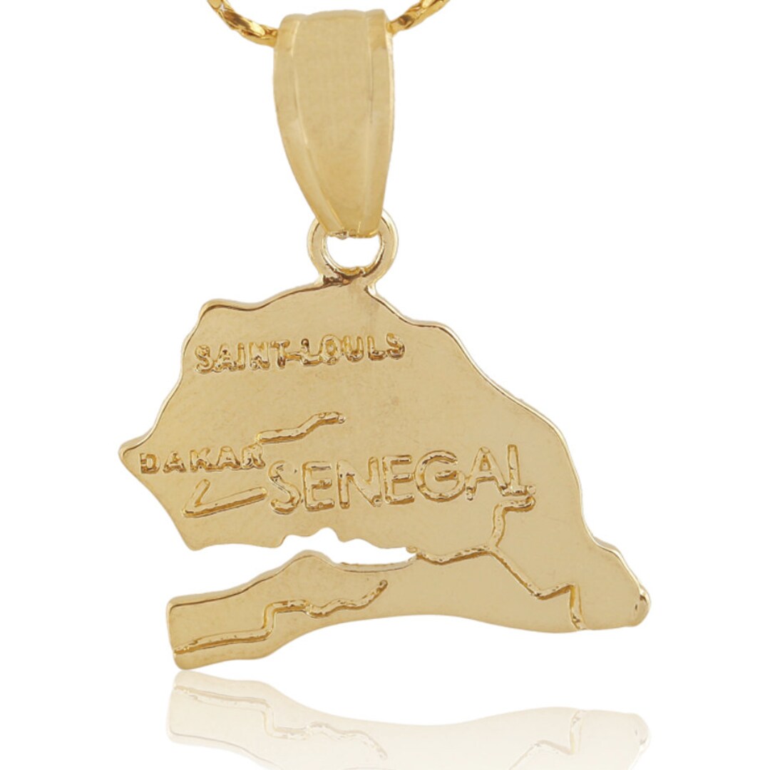 Senegal Pride Map Necklace - Etsy