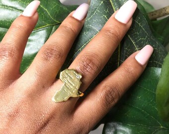 Gold Plated Africa Outline Map Ring Gold Metal African - Etsy