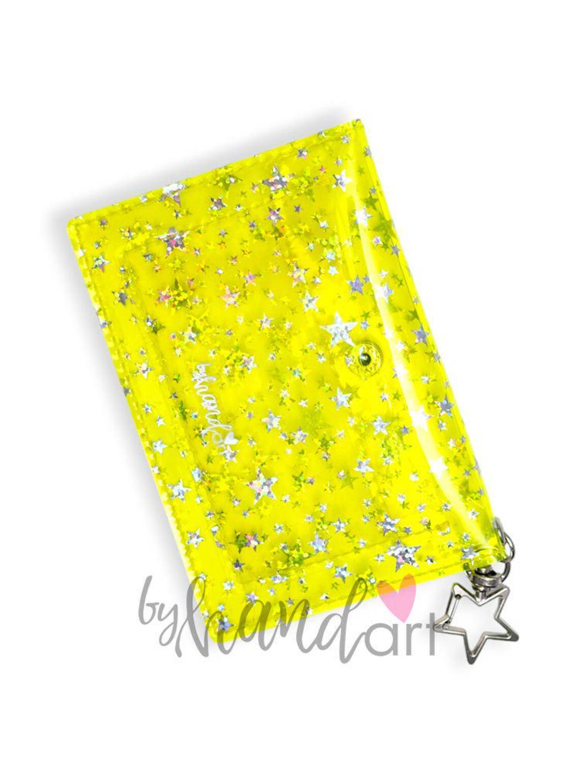 Holographic Stars Slim Wallet: Clear Vinyl Card Holder With Keyring - Etsy