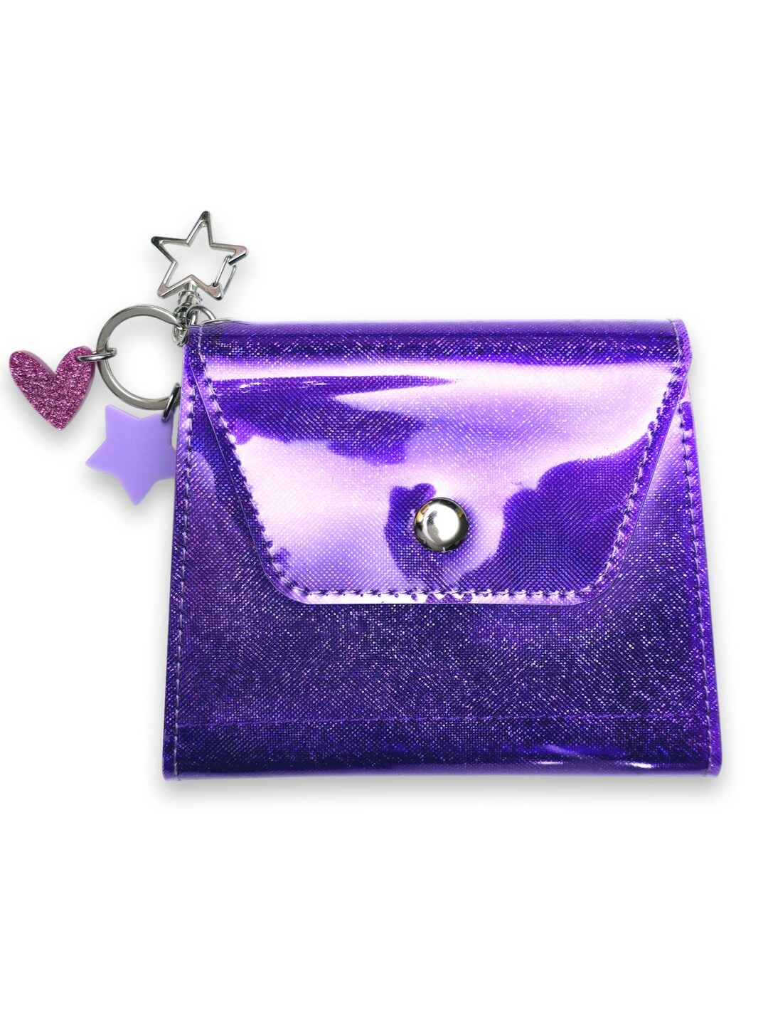 Galaxy Glow Wallet – Holographic Purple Mini Wallet, Iridescent Card ...