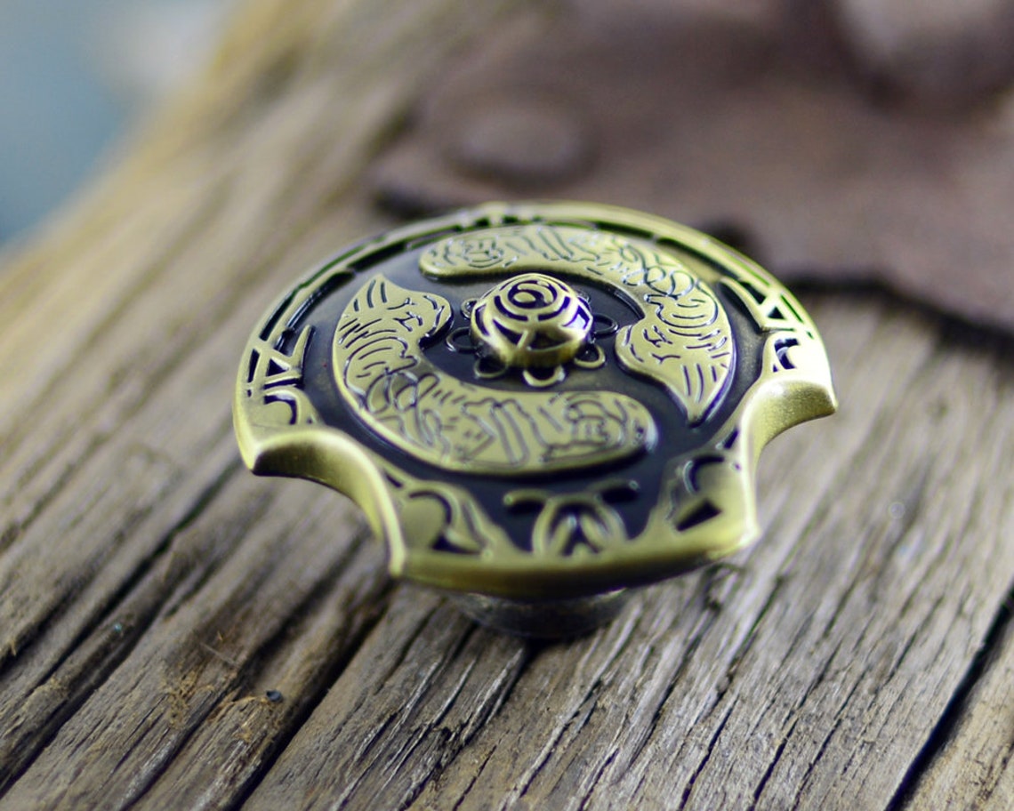 Antique Bronze Dota 2 Immortal Shield Knobs Game Cabinet | Etsy