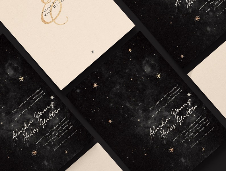 Custom Dark Wedding Invitations Customizable and Printable in | Etsy