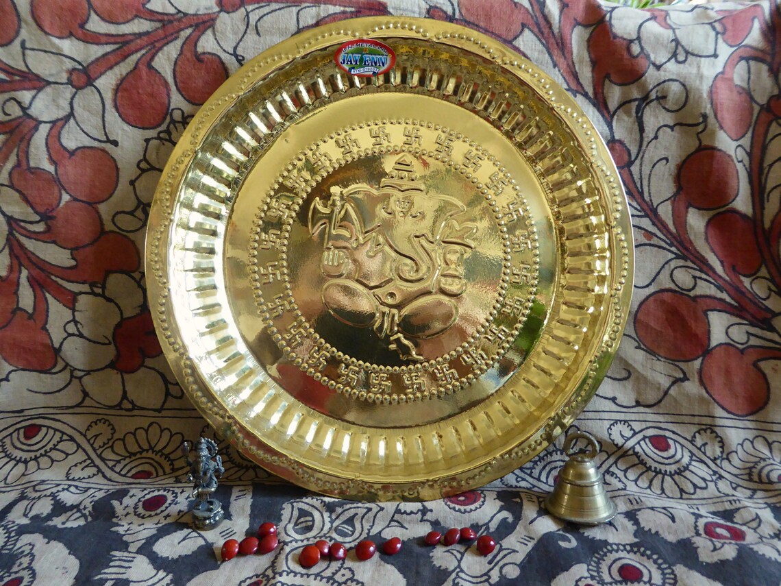 Vintage Medium Indian Ganesh Puja Thali Puja Pooja Plate - Etsy