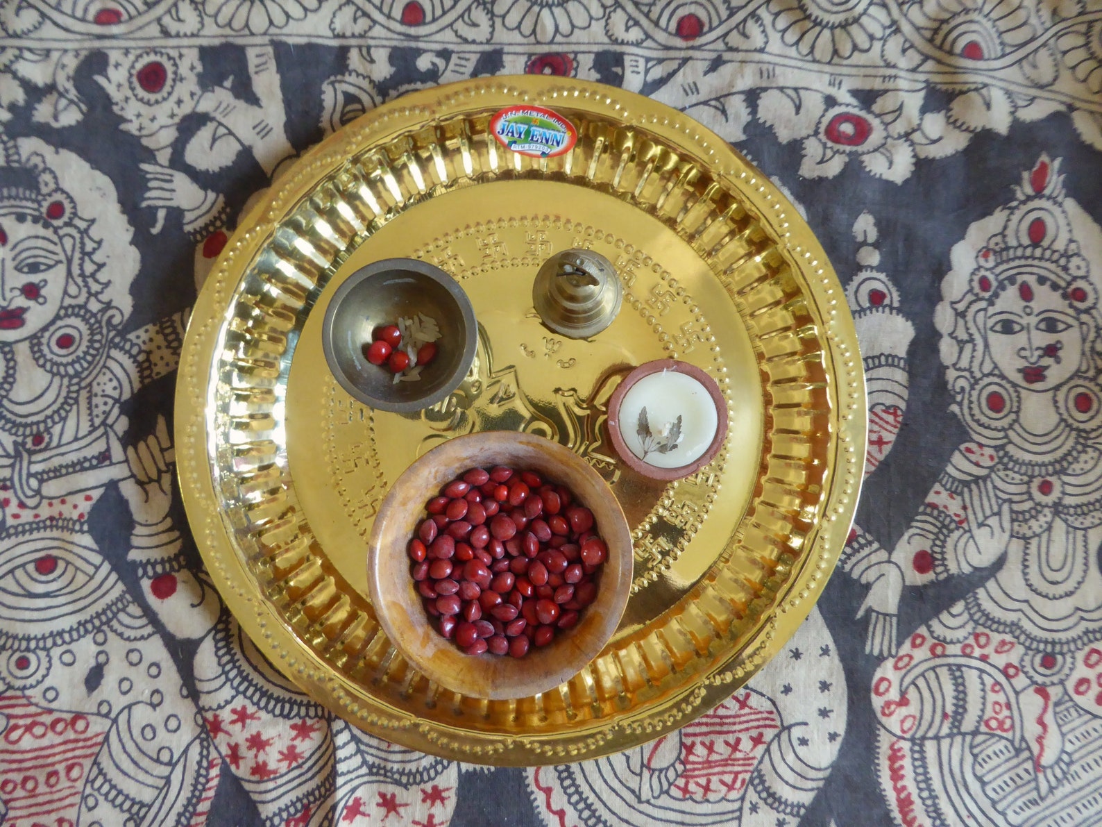 Vintage Medium Indian Ganesh Puja Thali Puja Pooja Plate Prayer Pray ...