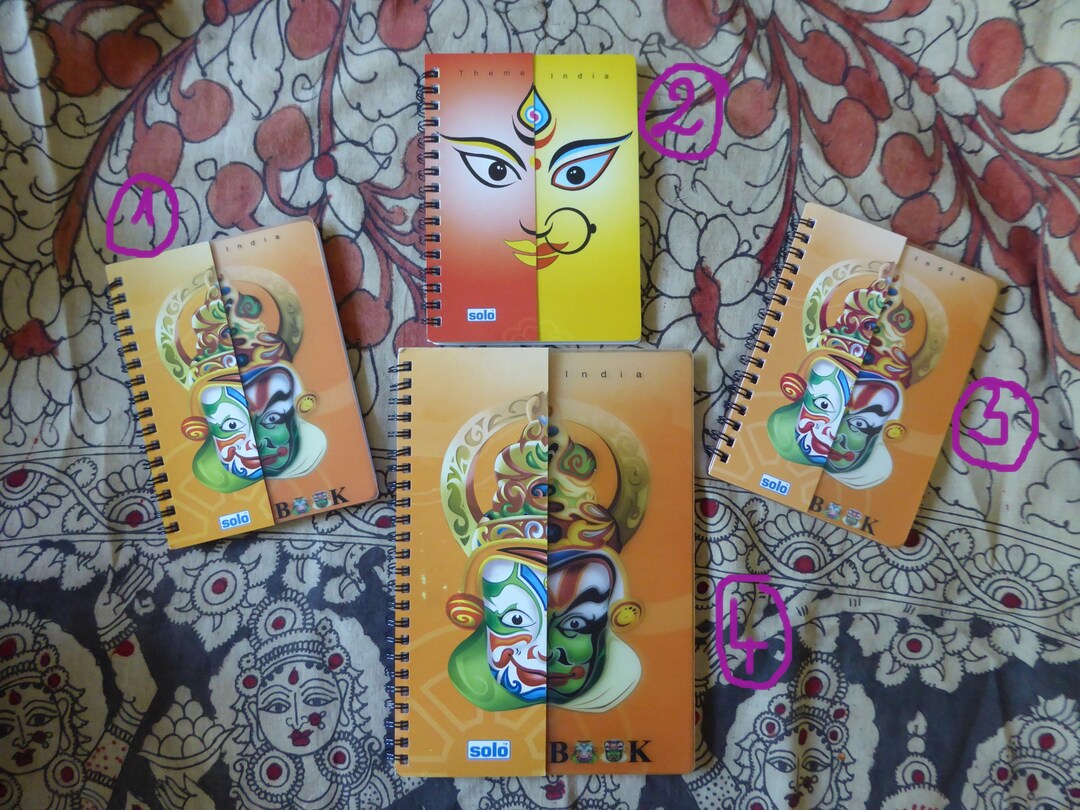 Vintage Indian Notebook Blank Journal Kathakali India Paper Hindu Woman ...