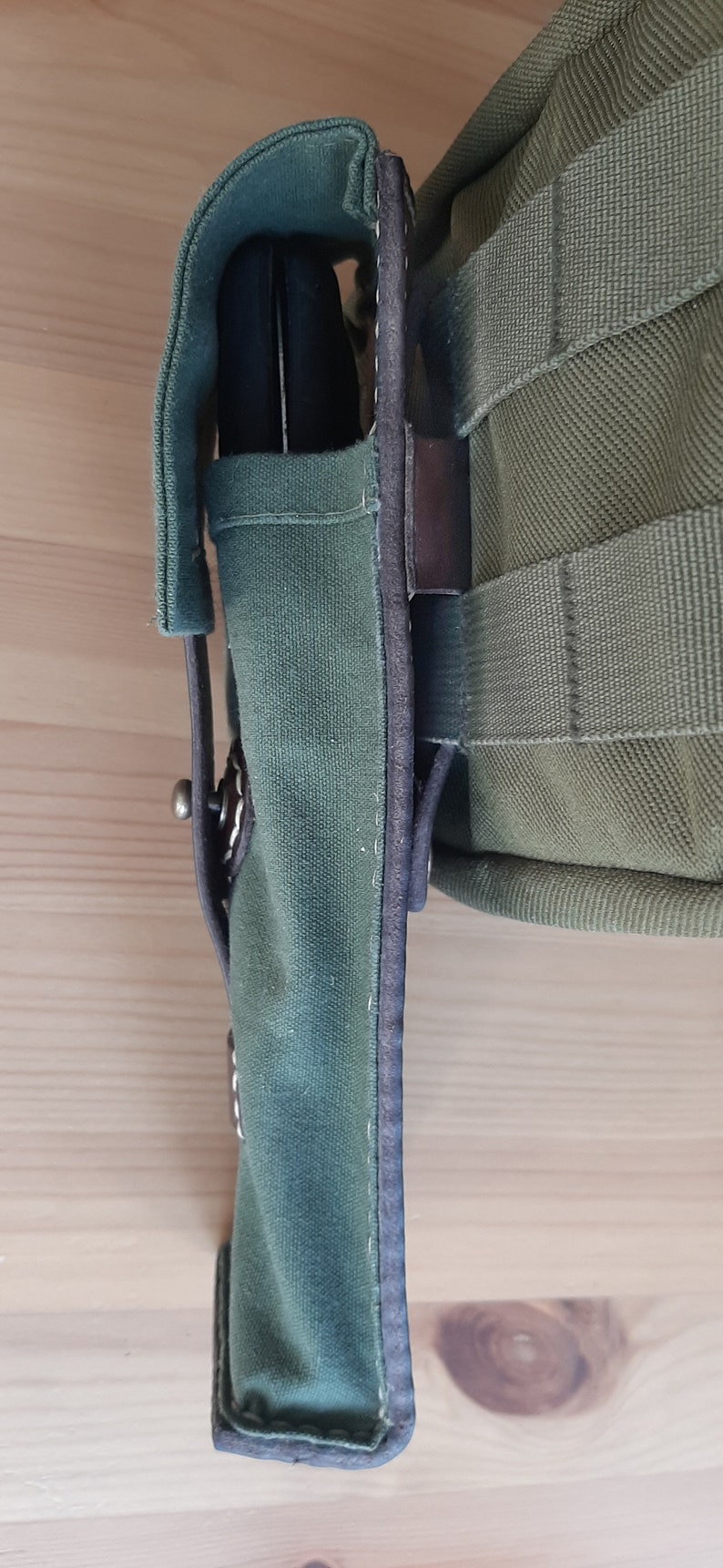 Leather and Waxed Canvas Bushcraft Pouch for Silky Pocketboy - Etsy