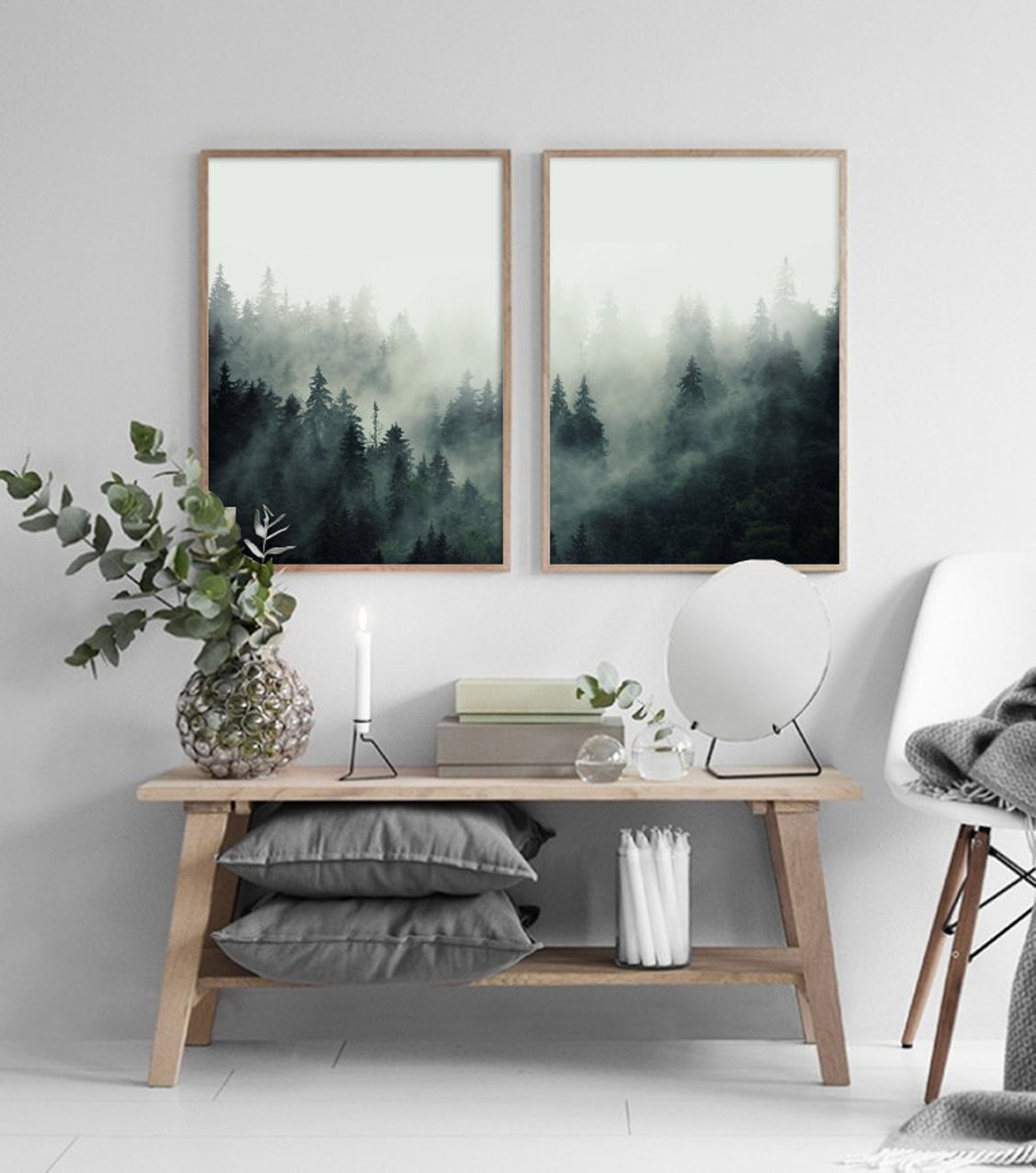 Forest Prints Set Forest Wall Art Mountain Print | Etsy