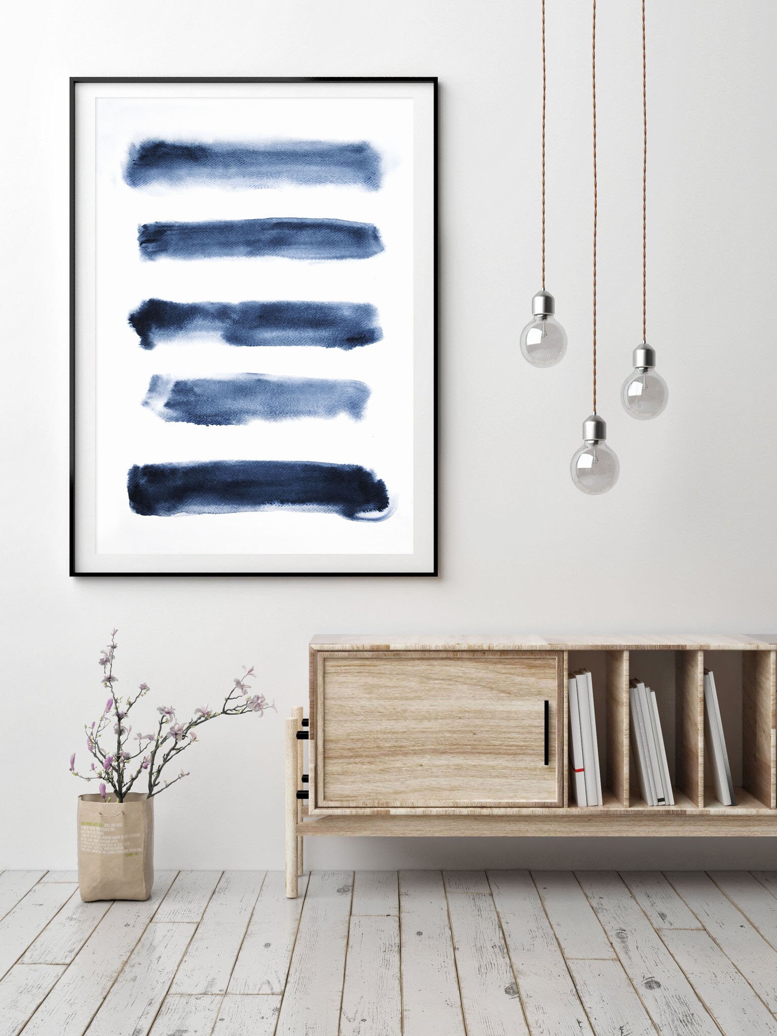 Indigo Wall Art Abstract Poster Deep Blue Scandinavian | Etsy