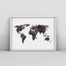 World Map Poster, Black and White, World Map Print, Watercolor World ...