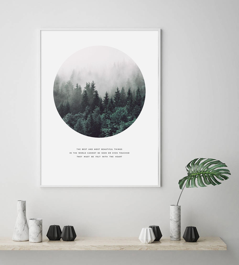 Geometric Wall Art Forest Print Quote Print Nature | Etsy