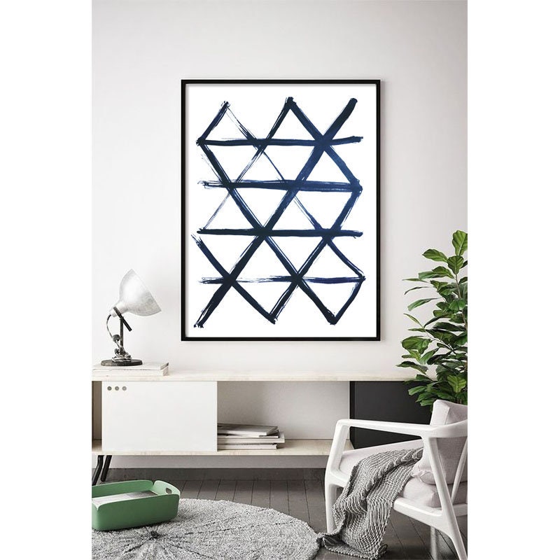 Indigo Wall Art Abstract Poster Deep Blue Scandinavian | Etsy