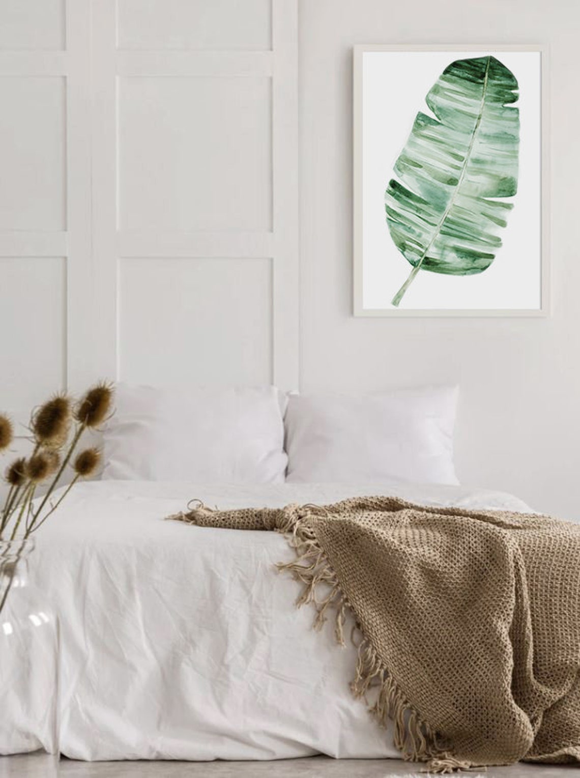 Set of 4 Leaf Prints Botanical Set Print Painted Leaves | Etsy