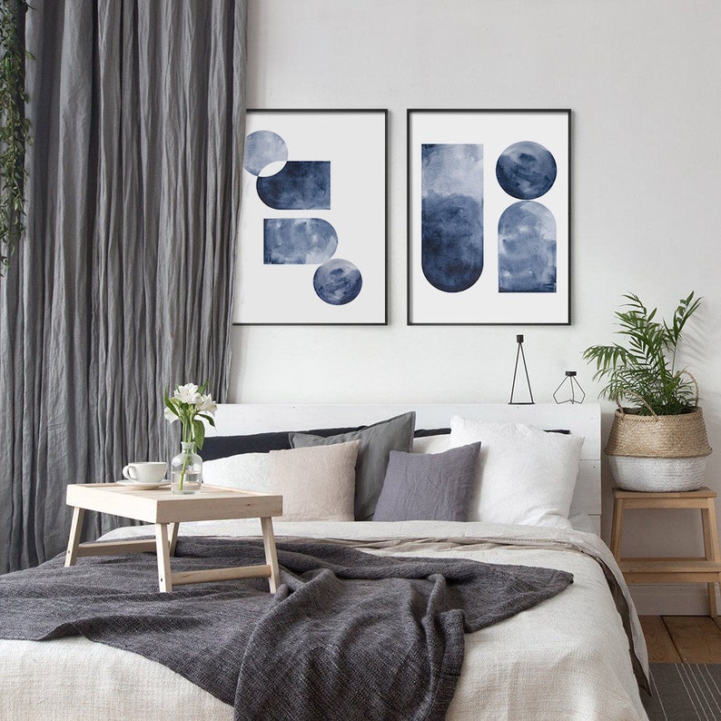 Indigo Painting Posterminimalist Posterwatercolor - Etsy