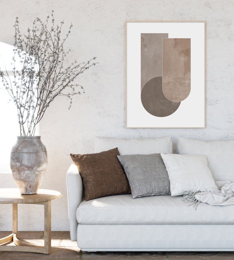 Modern Art Print Brown Abstract Art Print Minimalist Wall - Etsy
