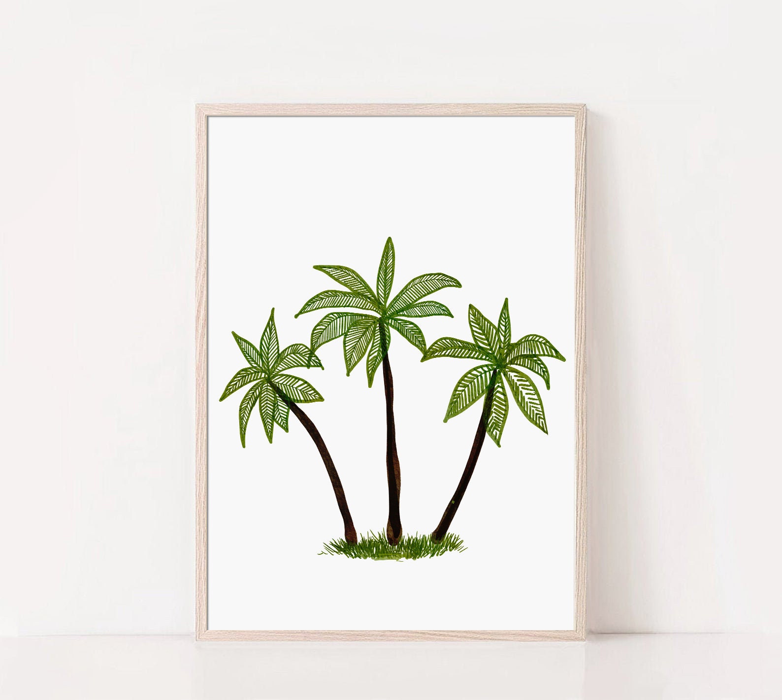 Coconut Tree Botanical Print Watercolor Art Watercolor | Etsy