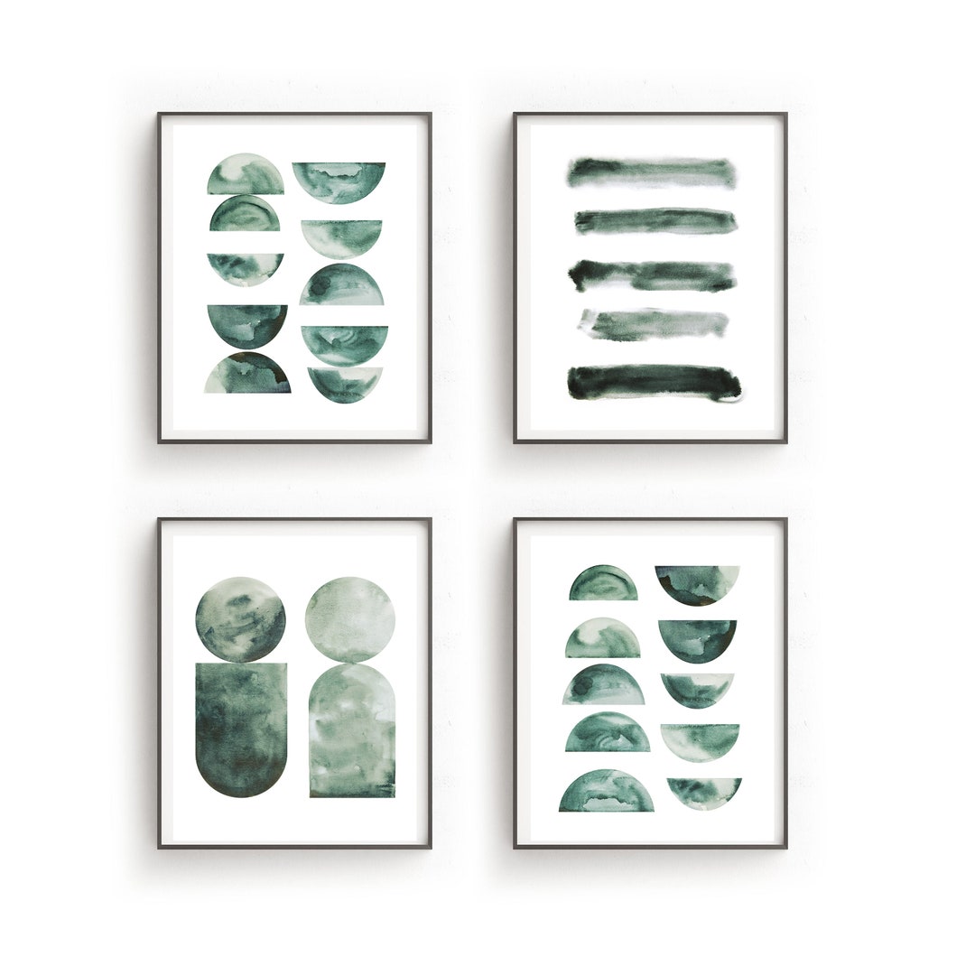 Abstract Green Wall Art,minimalist Poster,moden Art Prints,scandinavian ...