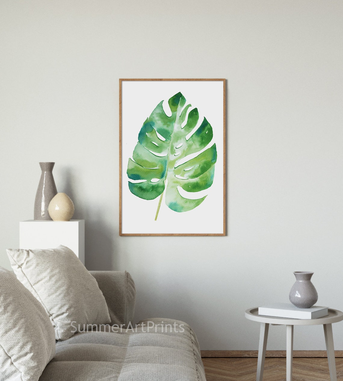 Set of 4 Leaf Prints Botanical Set Print Painted Leaves | Etsy
