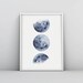 Indigo Moon Phase Watercolor Print Watercolour Wall Art Print Abstract ...