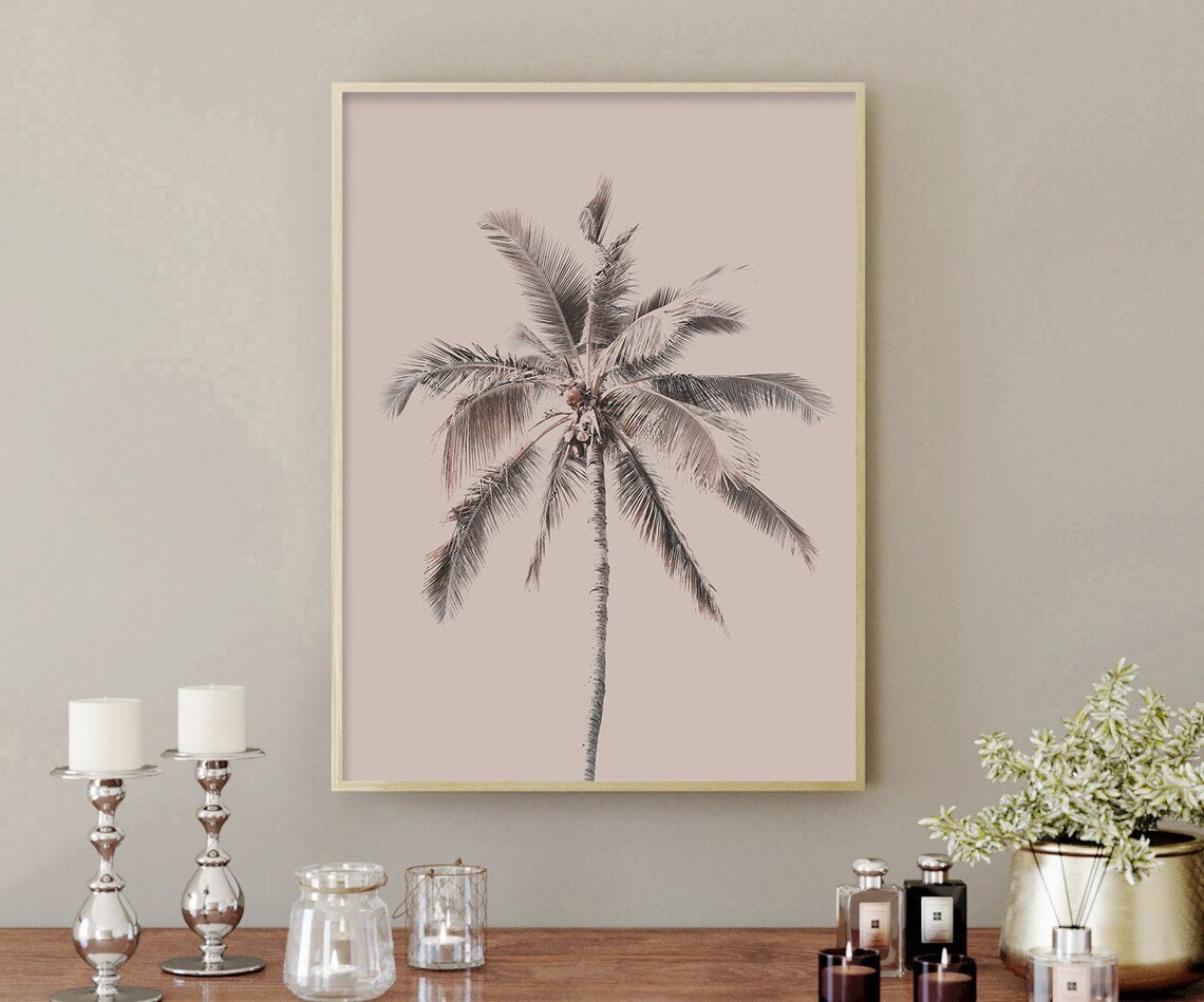 Coconut tree poster Palm tree prints Contemporary art | Etsy