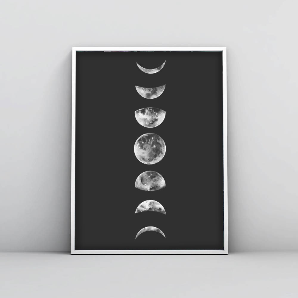 Moon Phases PosterMoon posterMoon artPlanet printMoon | Etsy
