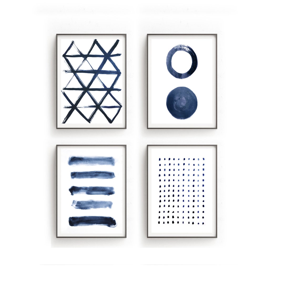 Indigo Wall Art, Abstract Poster, Deep Blue, Scandinavian Poster ...