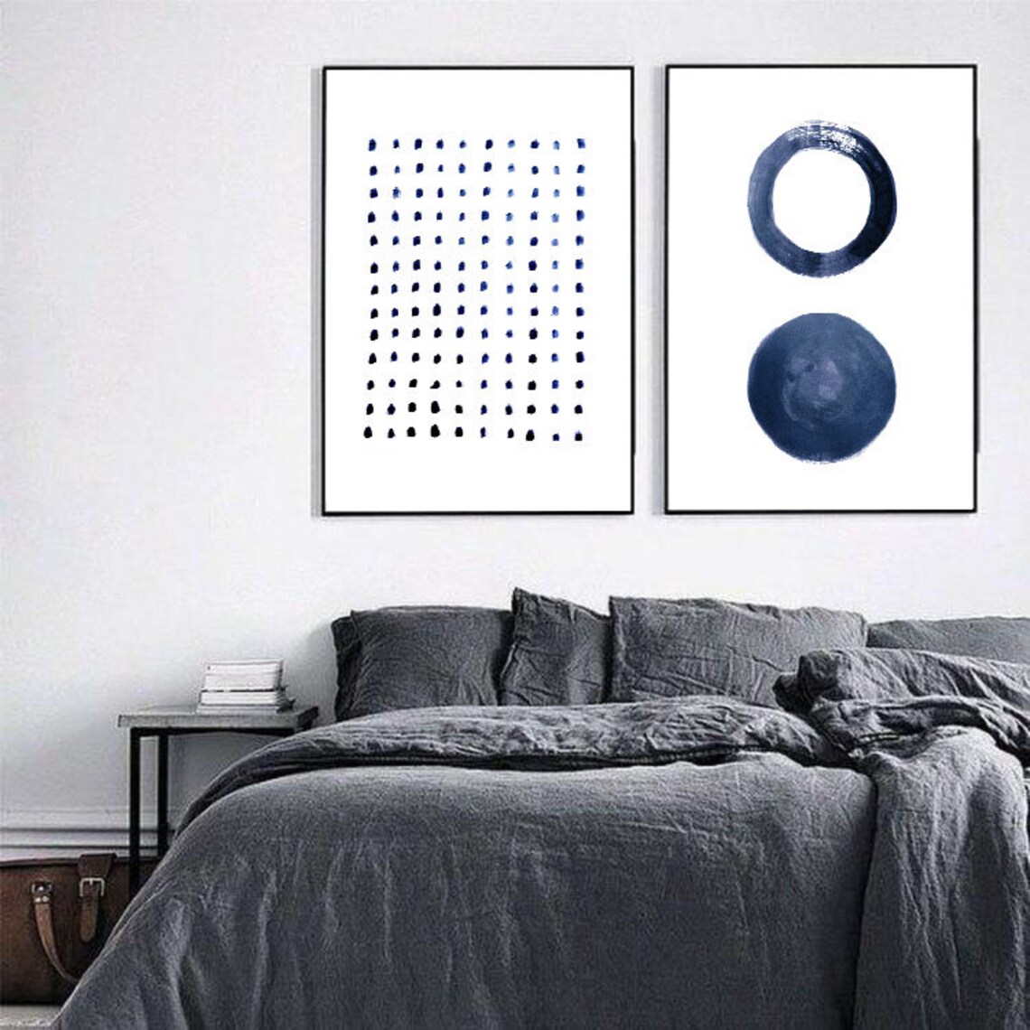 Indigo Wall Art Abstract Poster Deep Blue Scandinavian | Etsy