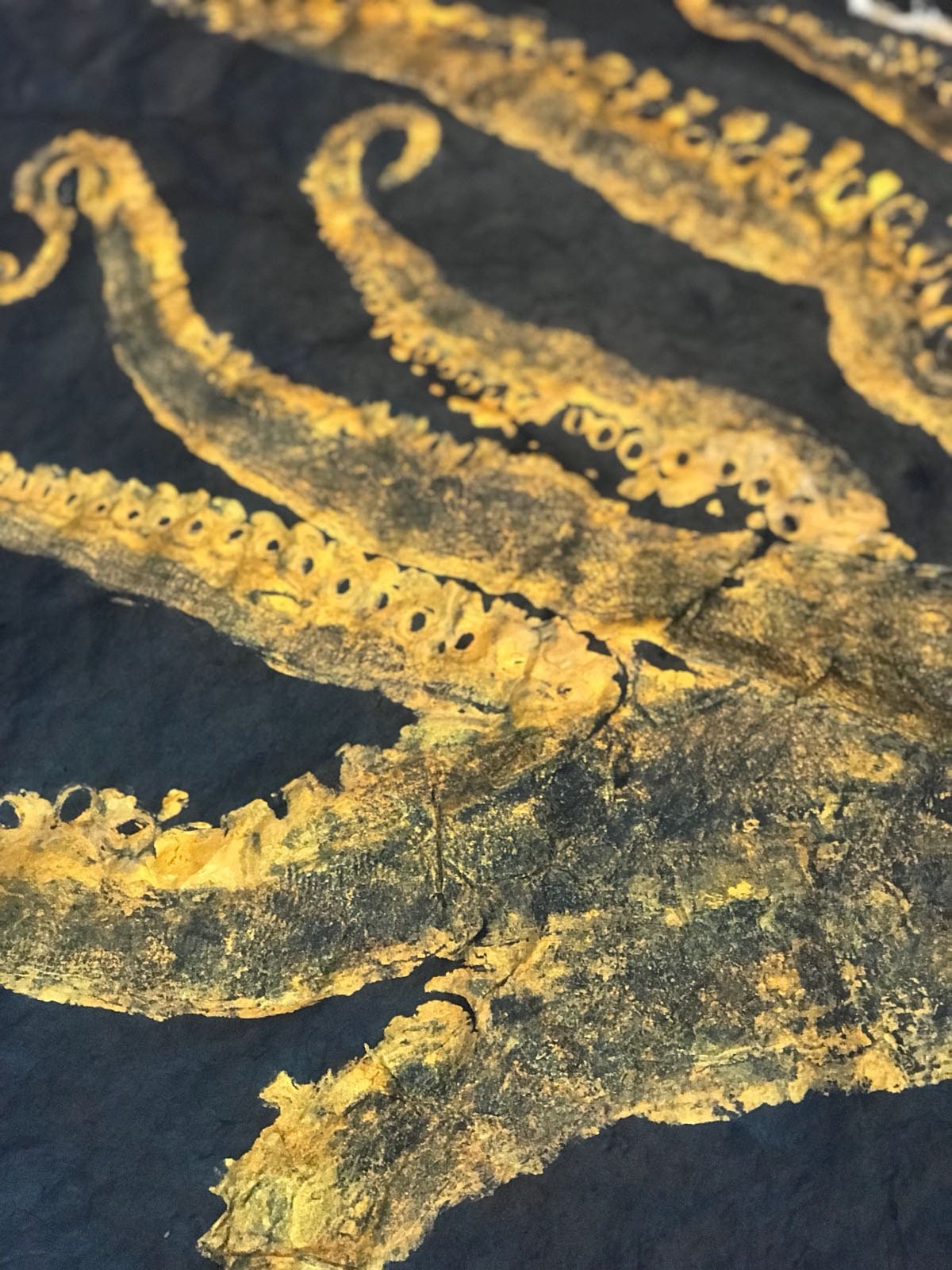 Gyotaku Gold Octopus - Etsy