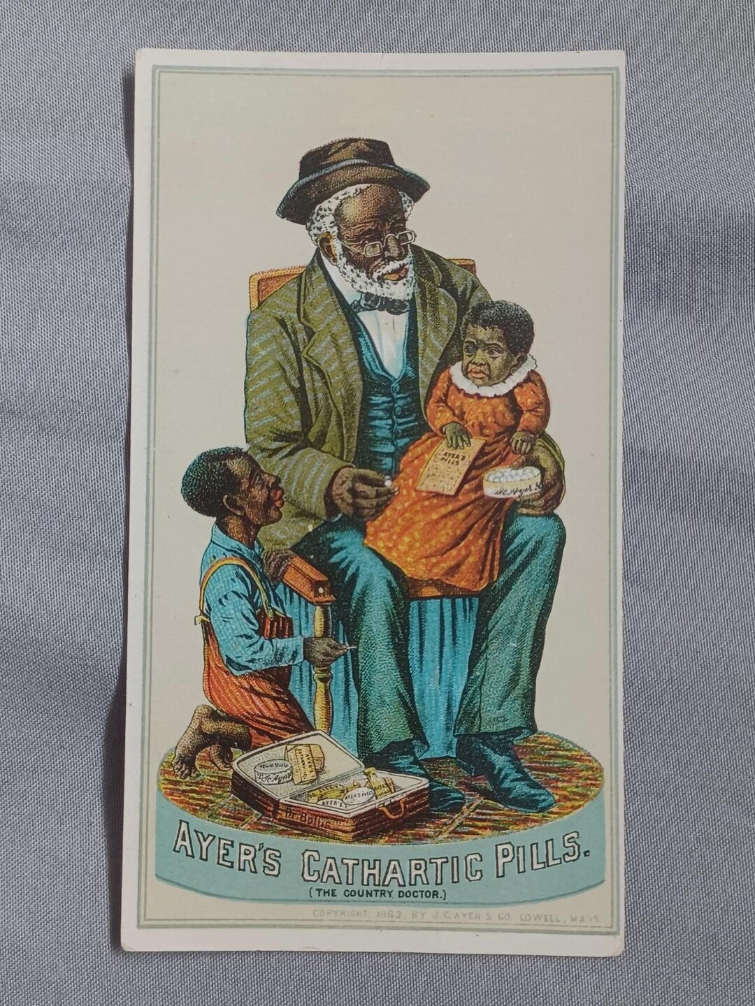 Antique Trade Card Advertising Ayer's Cathartic Pills Country Doctor ...