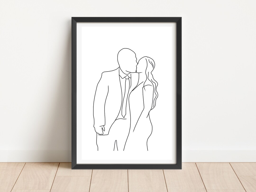 Custom Line Drawing, Faceless Portrait, Couple Line Art, Drawing From ...