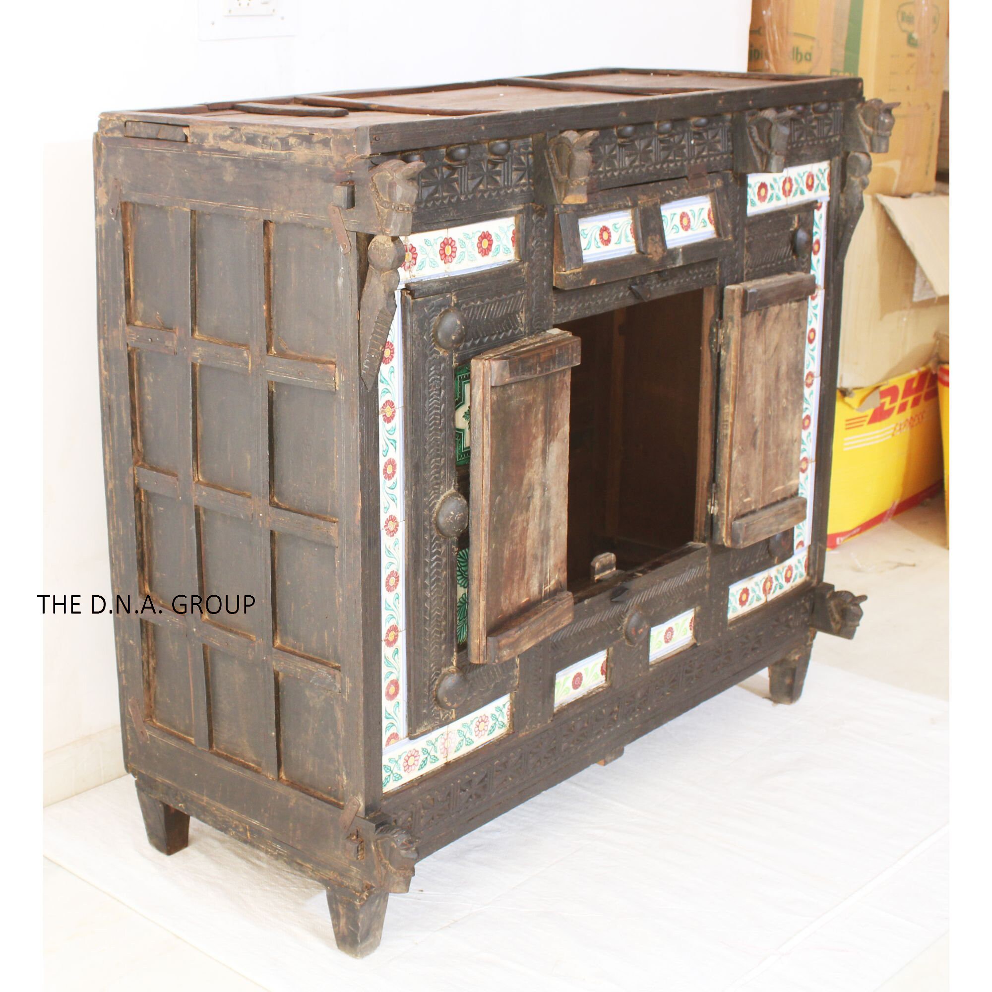 Antique Indian Wooden Damchiya: Hand Carved Dowry Blanket Box - Etsy