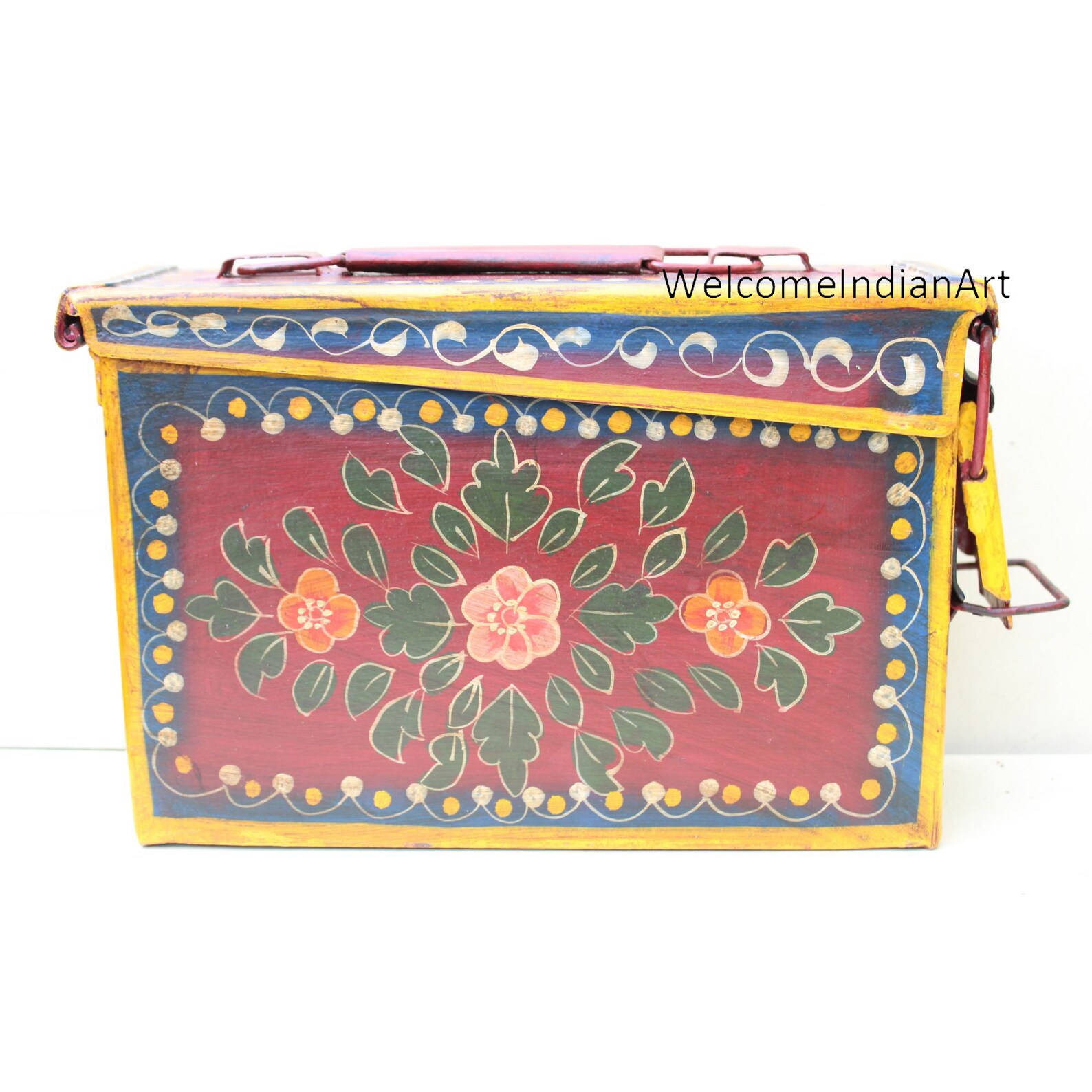 1970'vintage Iron Box Iron Military Box Iron Floral | Etsy