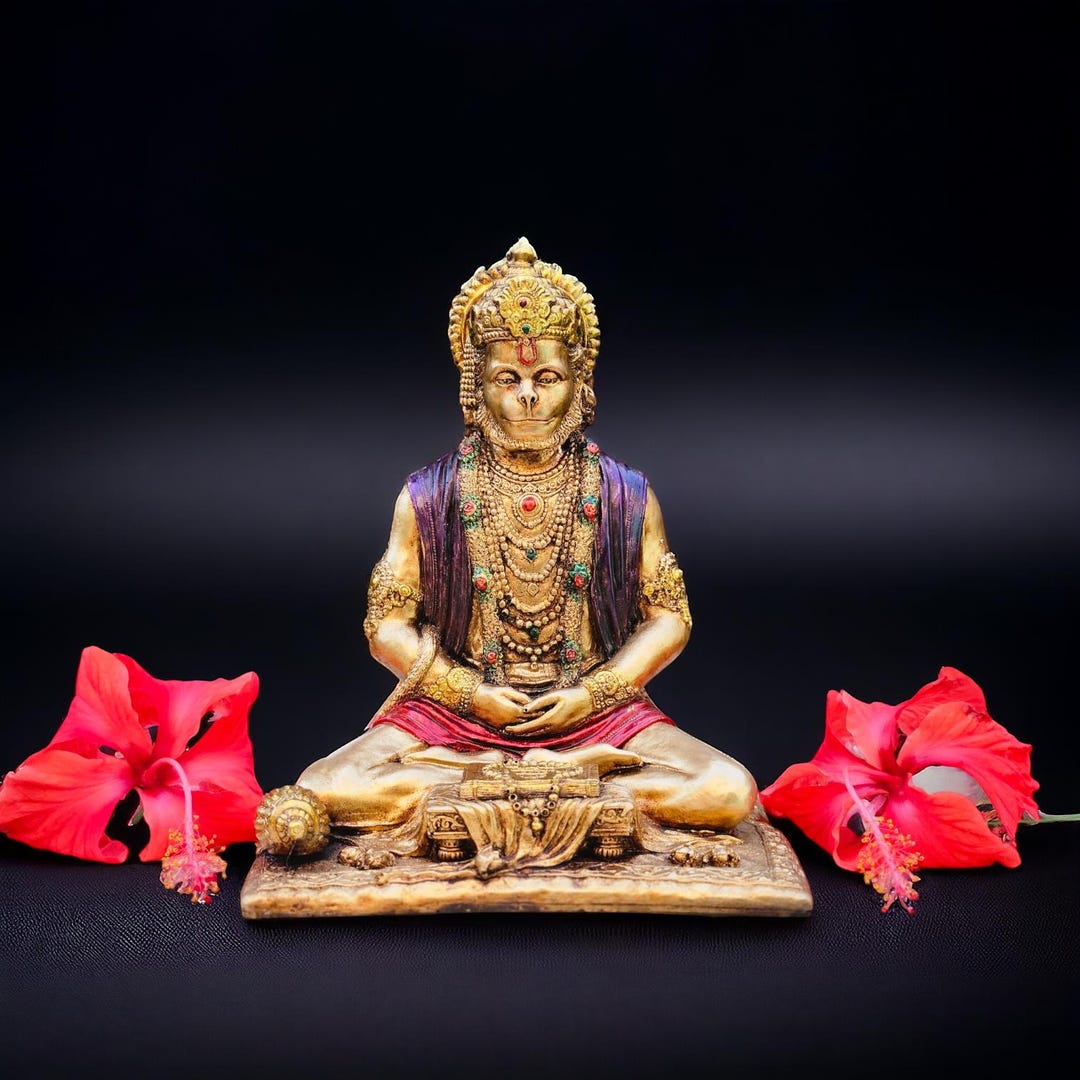 Handcrafted Resin Hanuman Ji Statue - Divine Indian God Figurine for ...