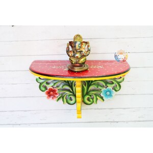 Wooden Portable Pooja Temple Hanging Mandir Home/ Spiritual Wall Rack ...