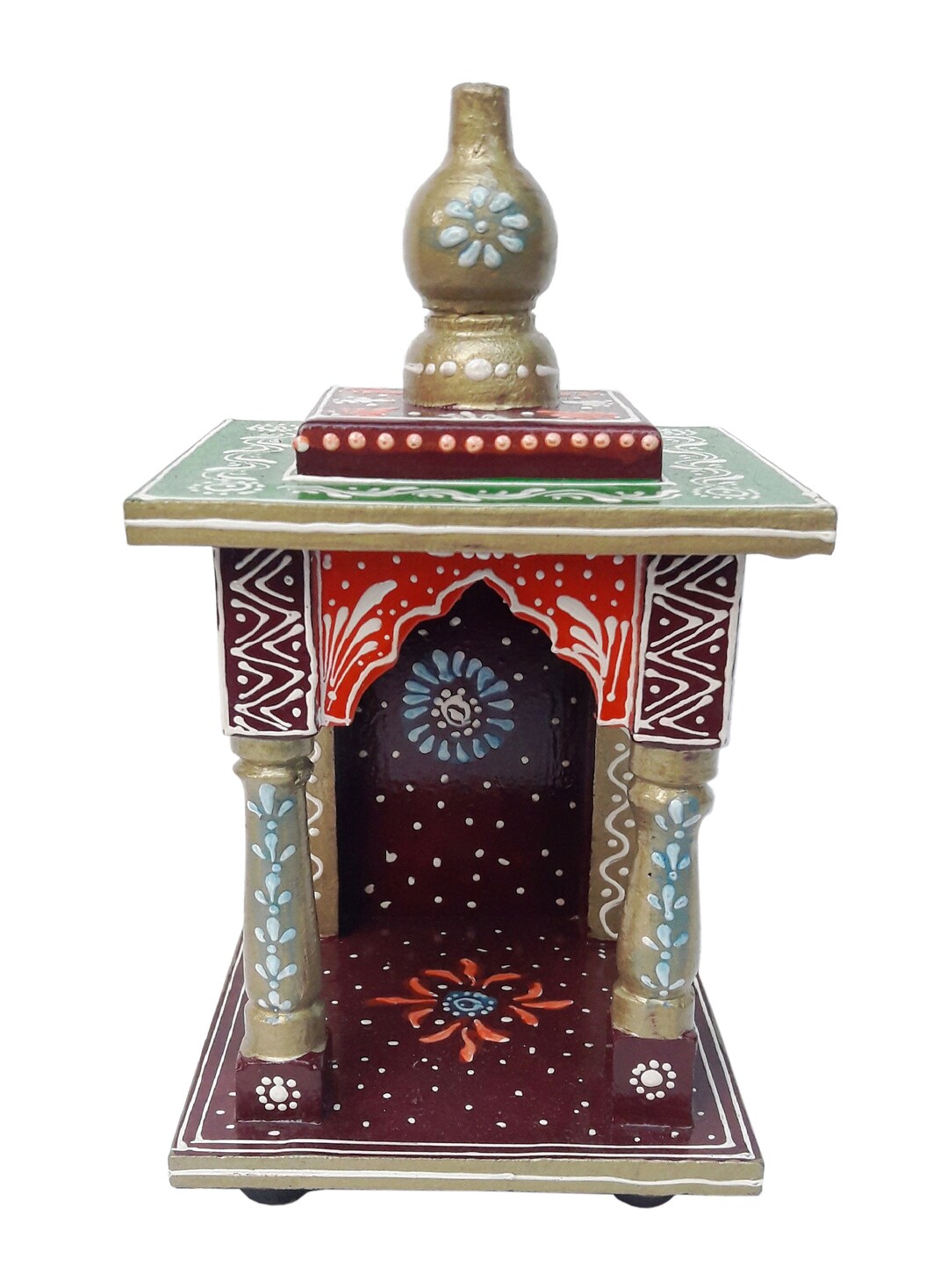 Handcrafted Wooden Temple for Home/office, Wall Hanging Pooja Ghar ...