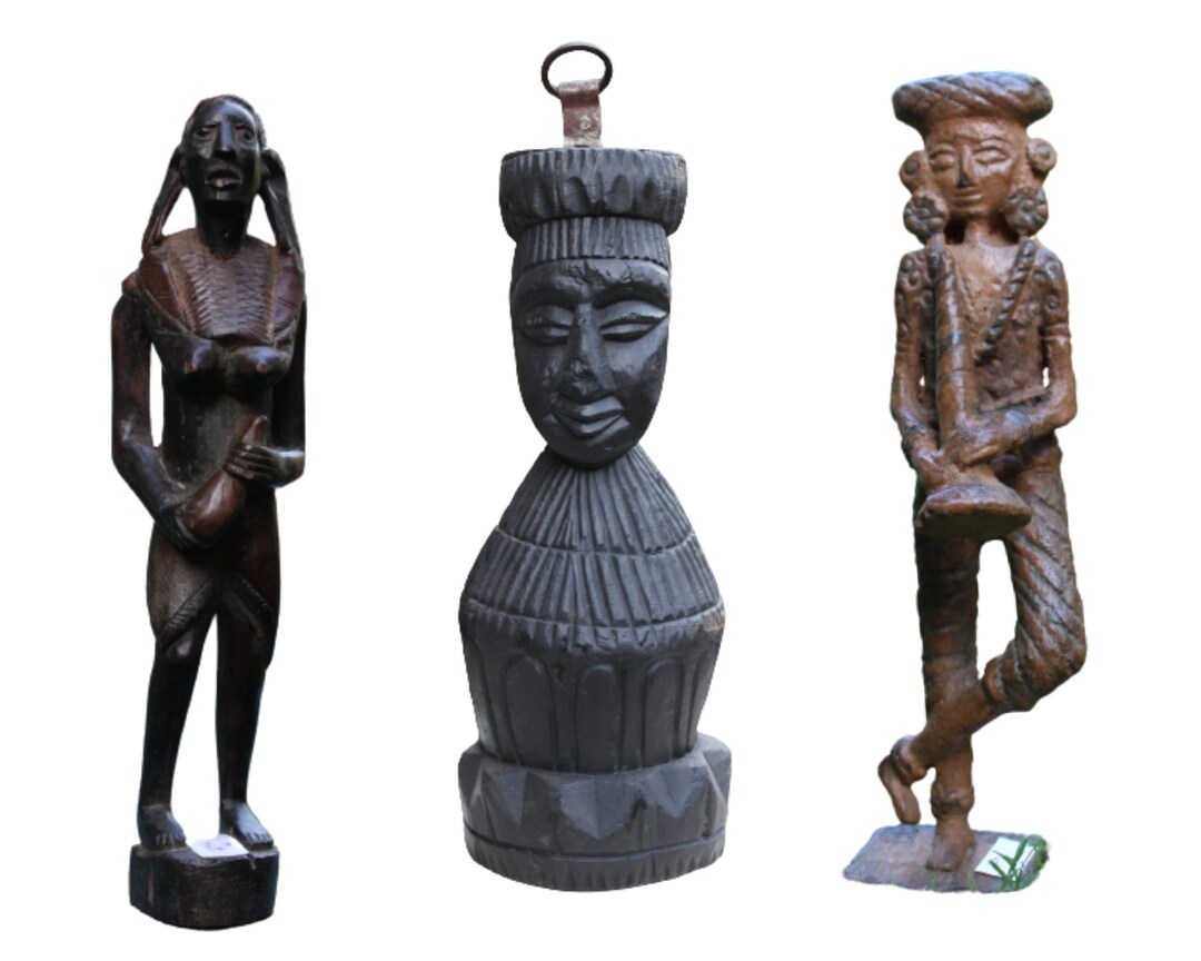 Antique Wooden Old Used Statue Handmade Hand Carved Wooden Man Figurine ...