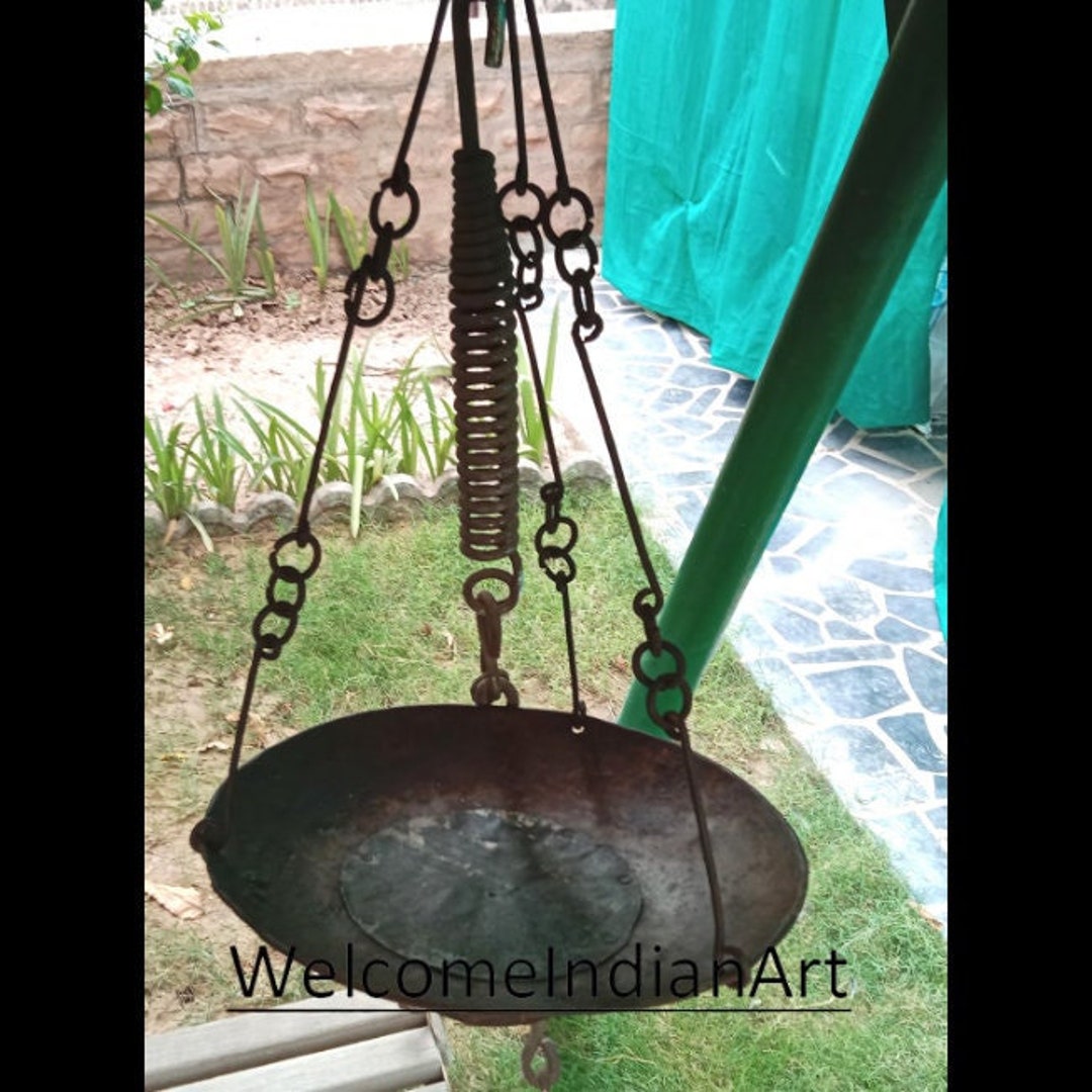 Antique Iron Pot for Garden Decor Large Vintage Iron Hanging Pot Art ...